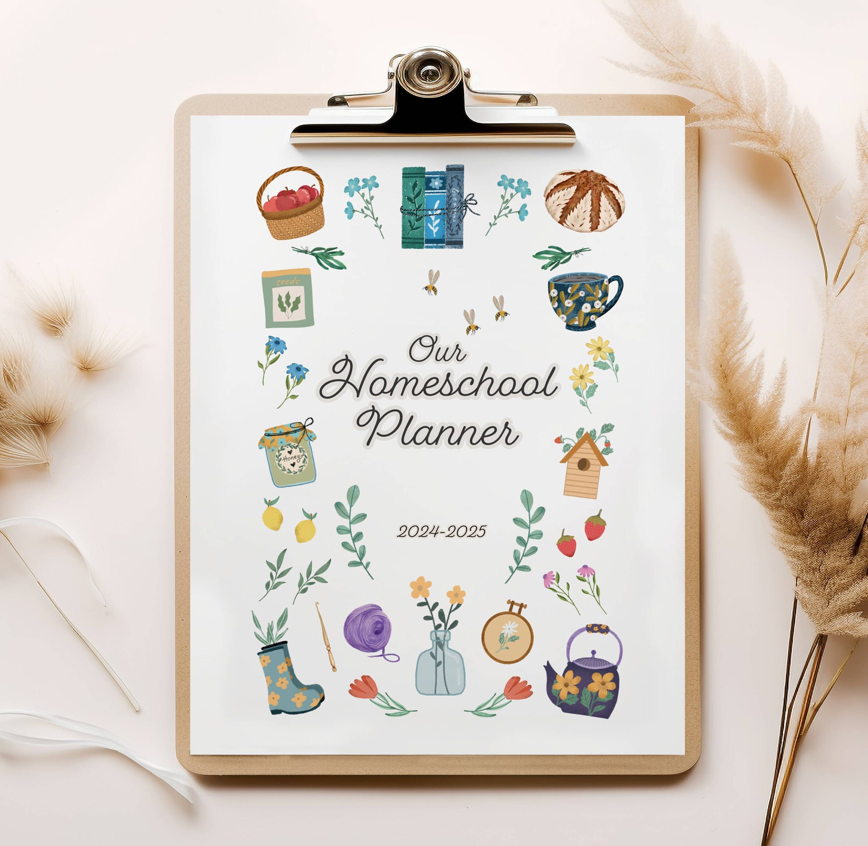 Printable Homeschool Planner Cover, Homeschool Planner Front Cover, DIY ...