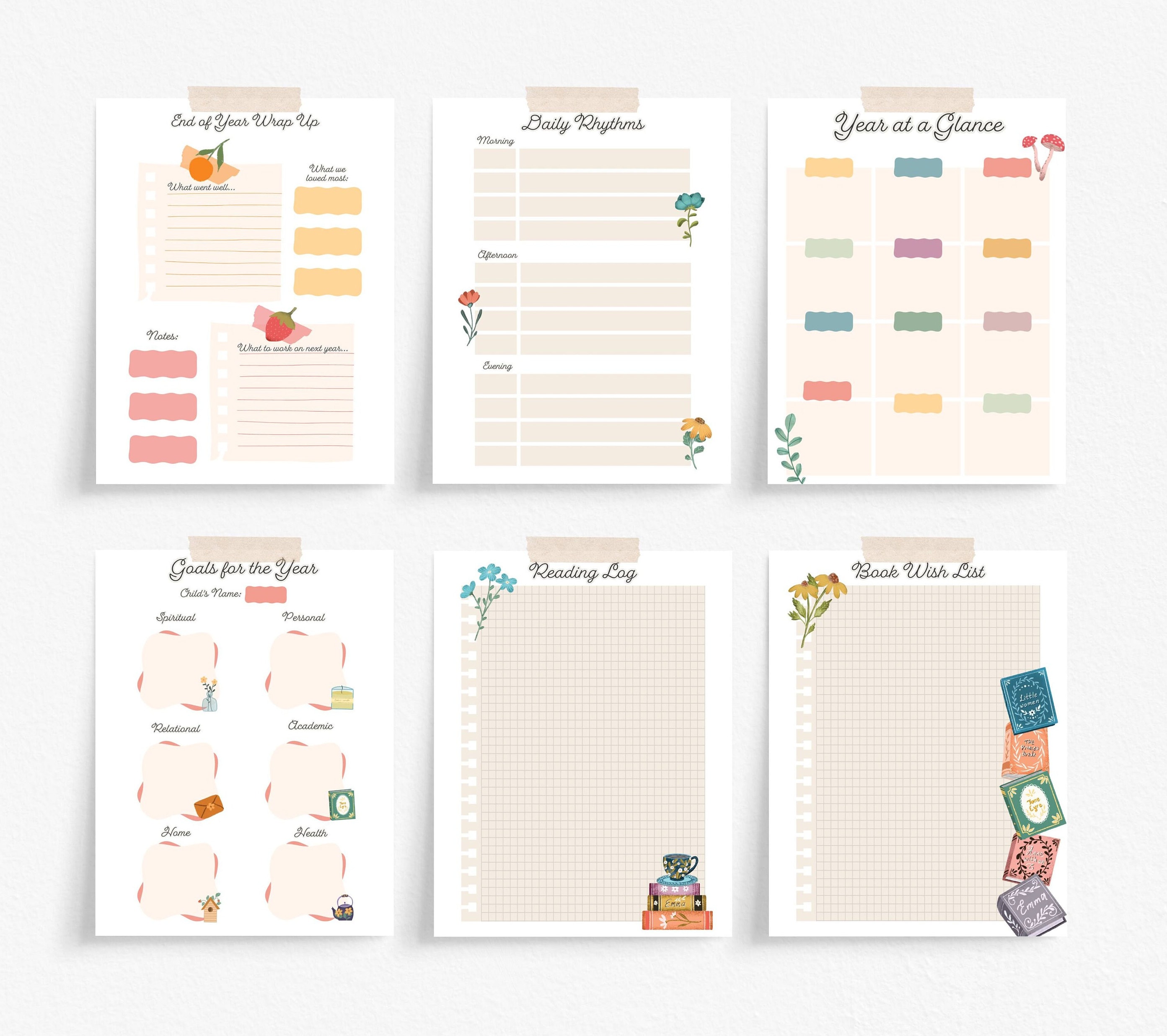 Printable Cozy Homeschool Planner Pack, DIY Homeschool Planner, Teacher ...