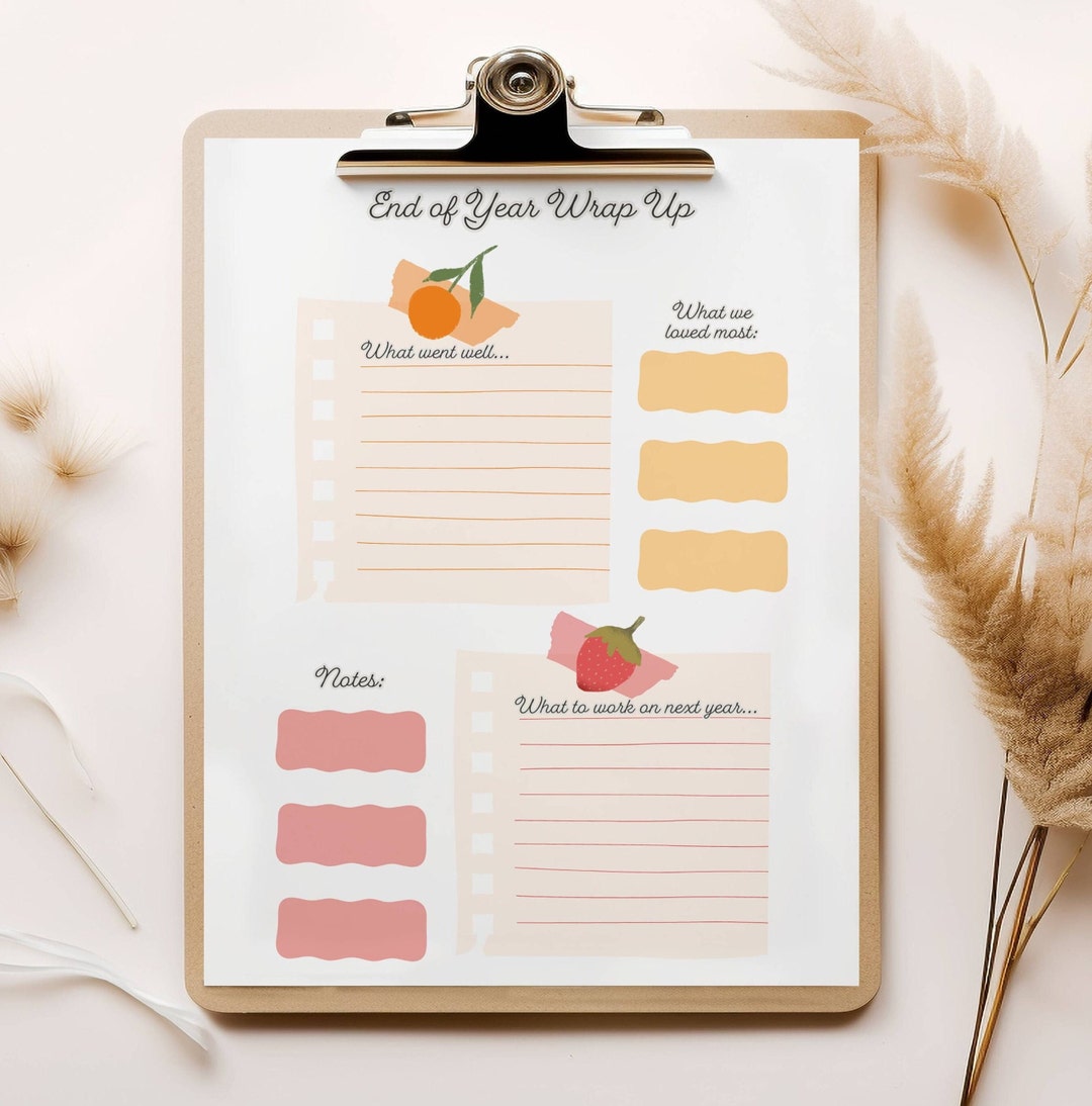 Printable End of Year Wrap Up, DIY Planner Insert, Homeschool Planner ...