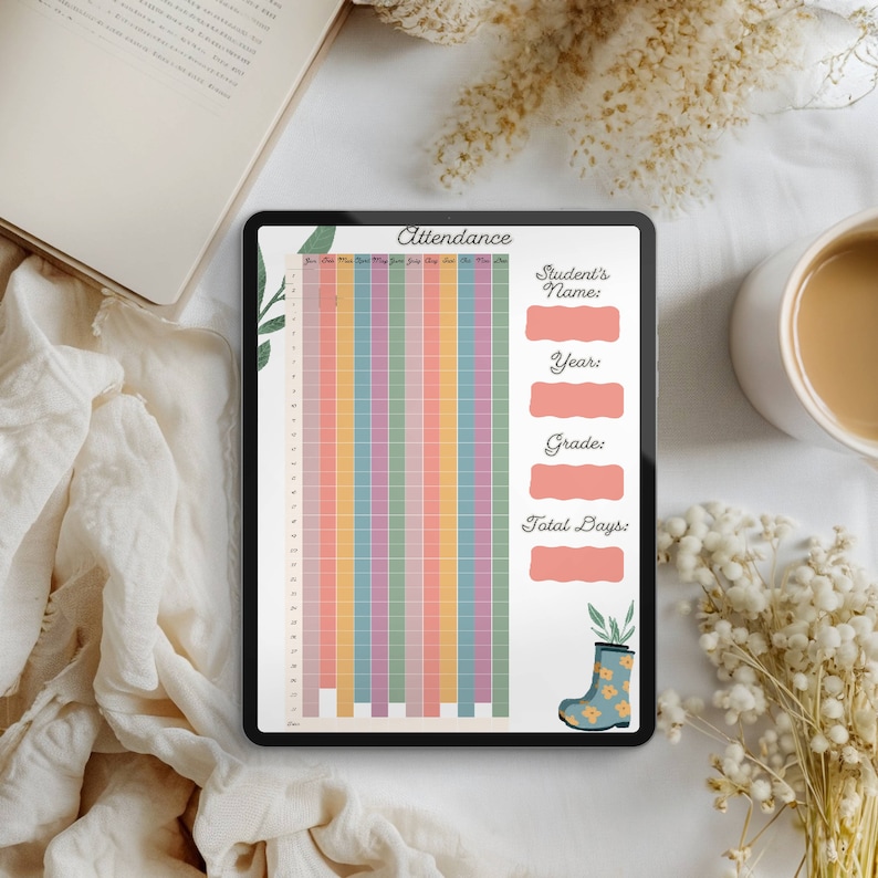 Printable Attendance Tracker, Homeschool Planner Insert, DIY Lesson ...