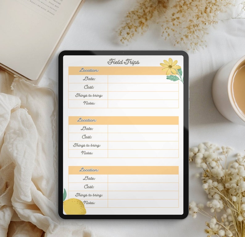 Printable Homeschool Planner Field Trip Page, Planner Field Trip Log - Etsy