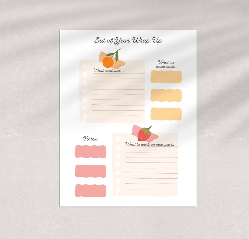 Printable End of Year Wrap Up, DIY Planner Insert, Homeschool Planner ...