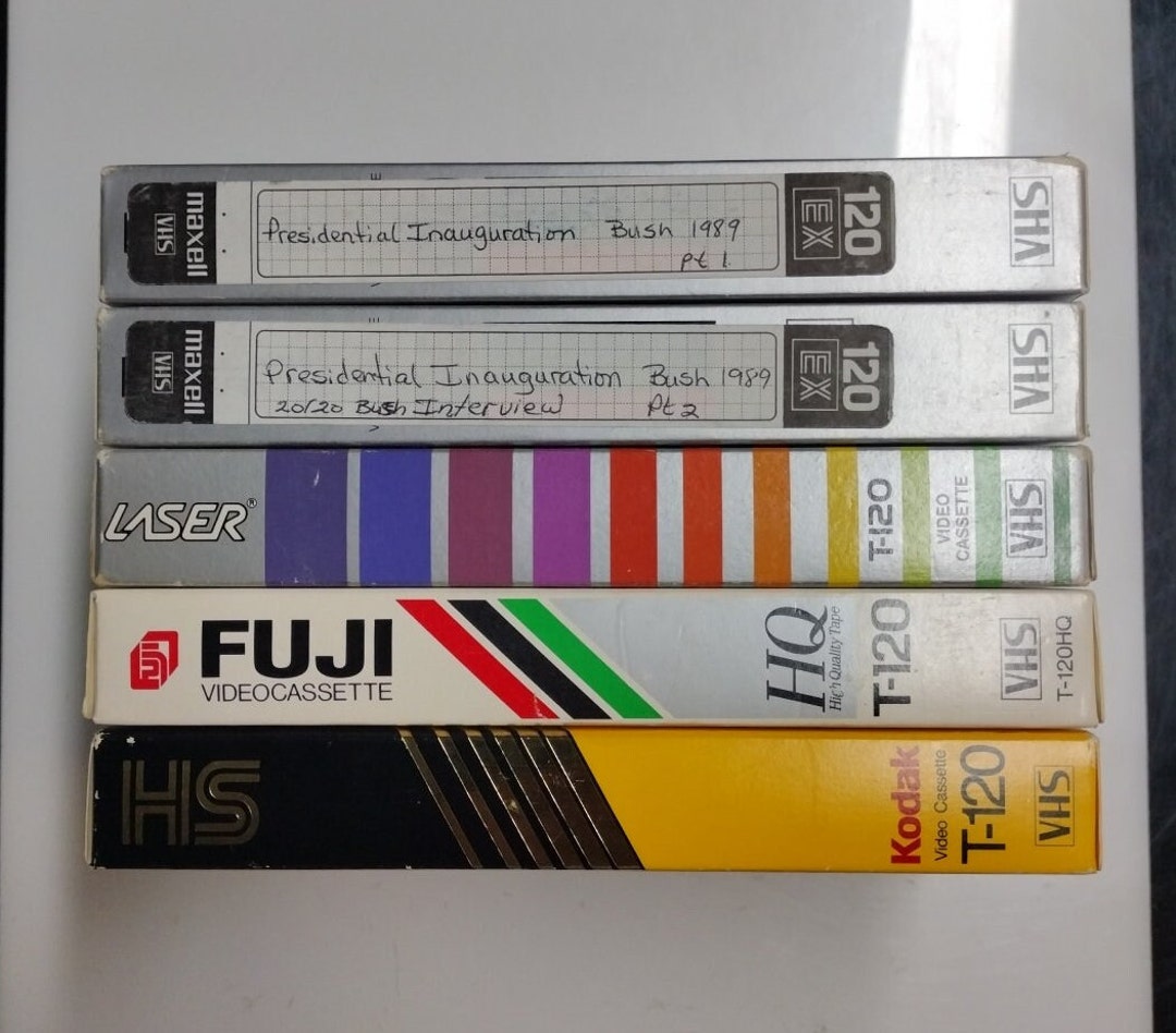 5 Pre-recorded VHS Tapes From 1989 Television With Commercials T-120 ...