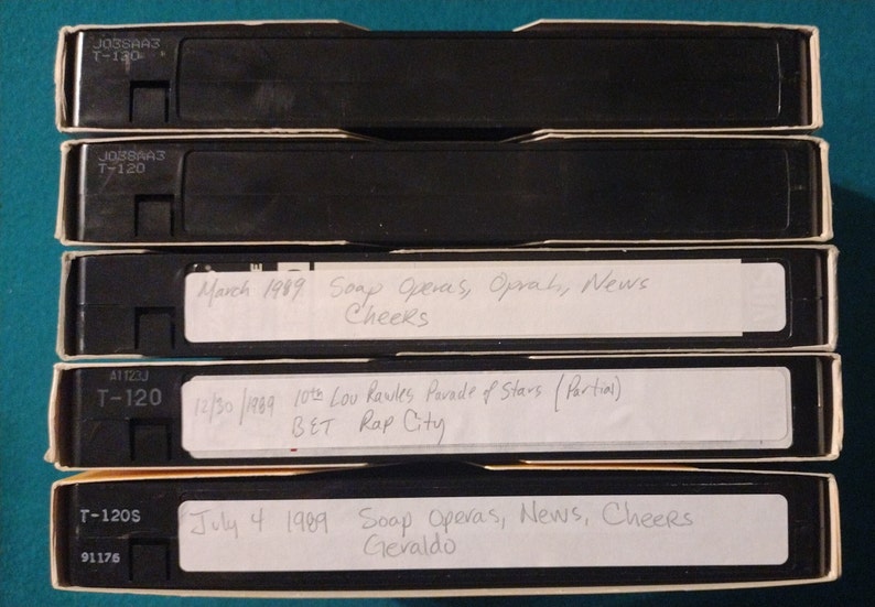 5 Pre-recorded VHS Tapes From 1989 Television With Commercials T-120 ...