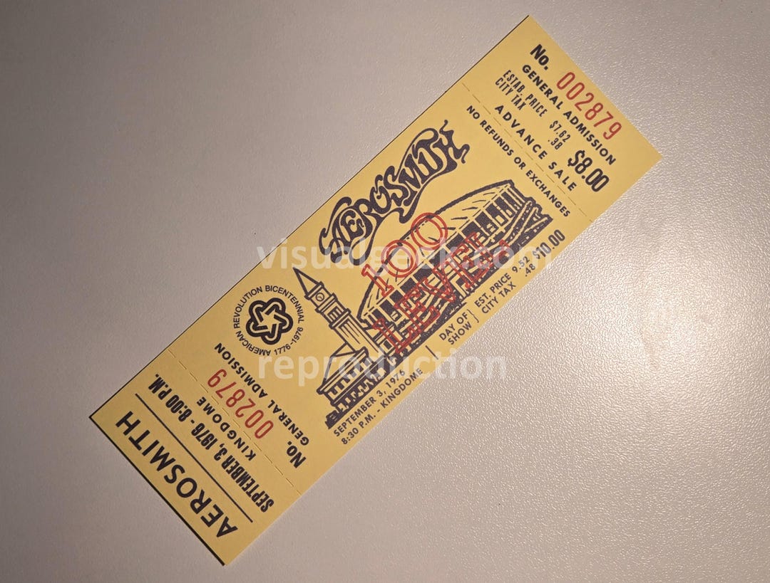 One Unused Aerosmith Rocks Tour Concert Ticket Seattle Kingdome ...