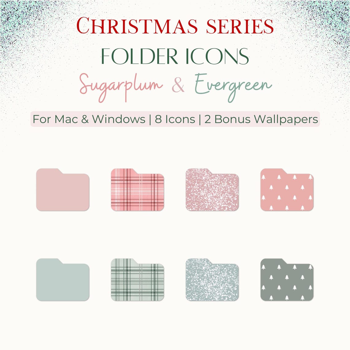Christmas Folder Icons in Pink & Green With Organizer Wallpapers ...