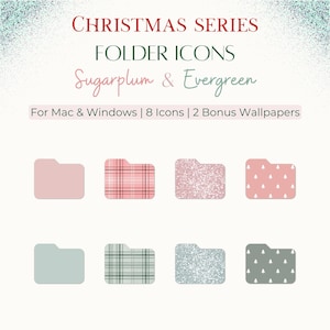 Christmas Folder Icons in Pink & Green With Organizer Wallpapers ...