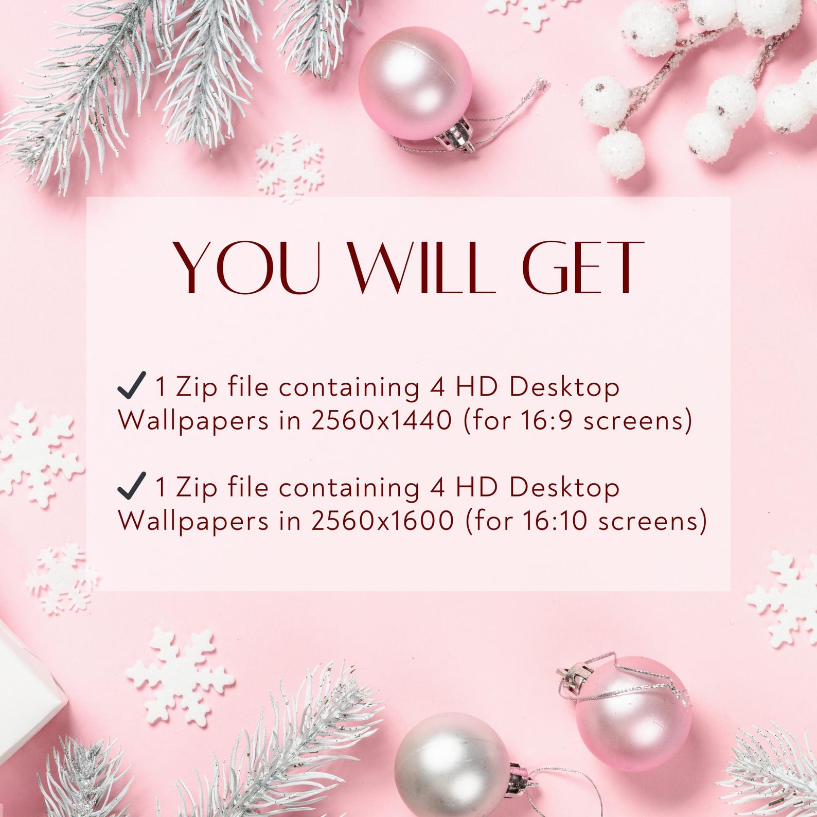 Pink Christmas Gingerbread Desktop Wallpaper Set Festive HD Wallpapers ...