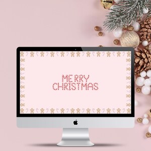 Pink Christmas Gingerbread Desktop Wallpaper Set Festive HD Wallpapers ...