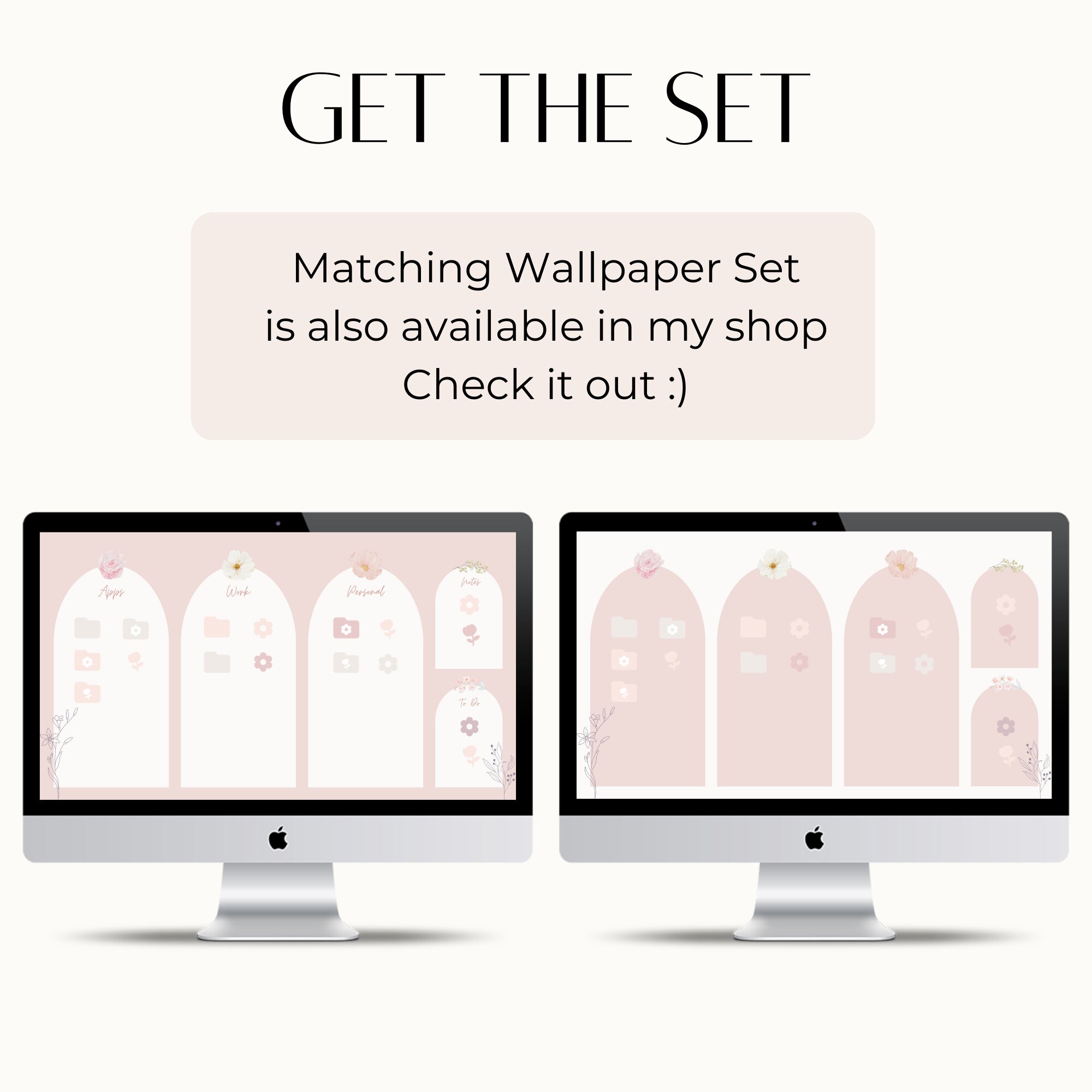 30 Pink Floral Folder Icons for Mac & Windows PC Desktop Folder ...