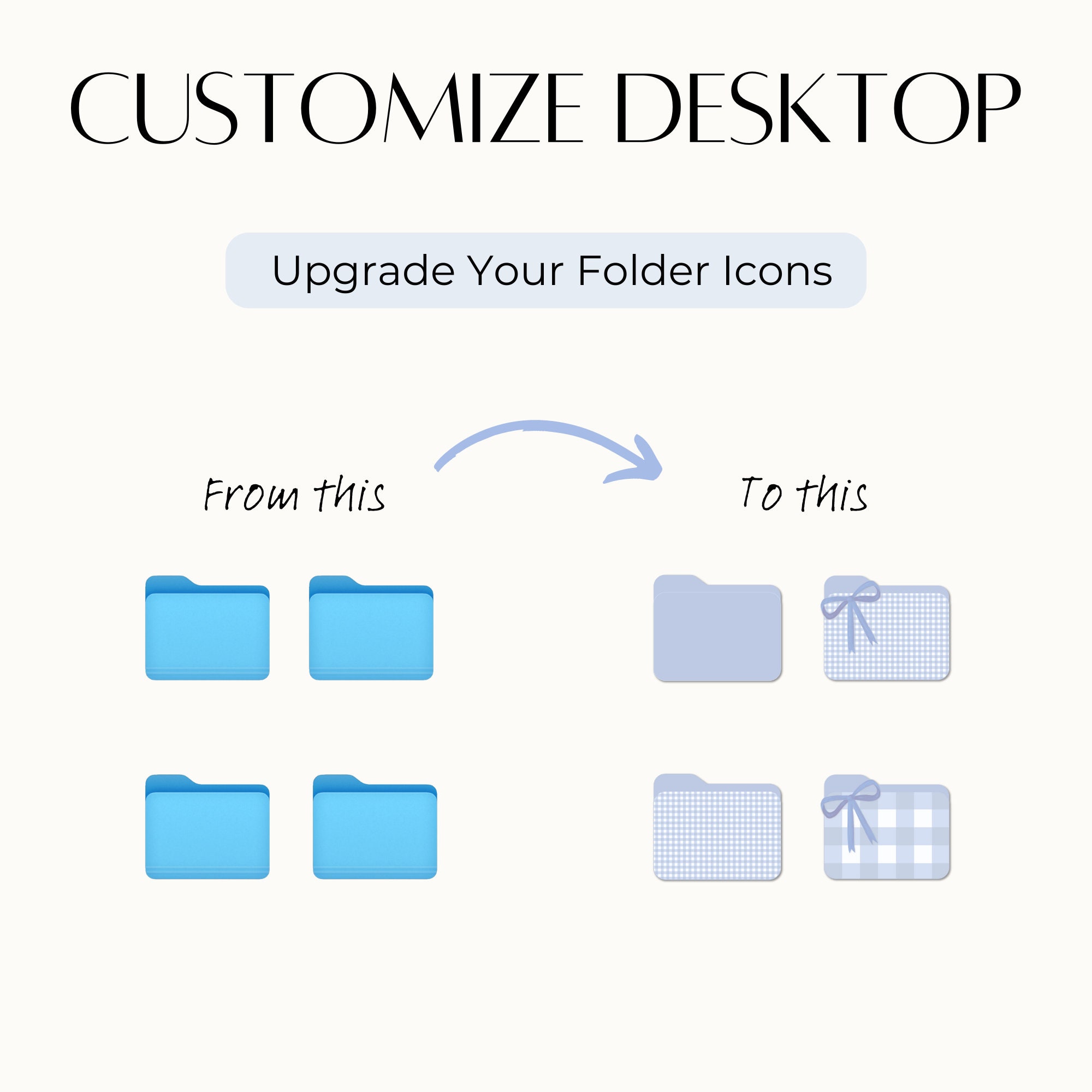 12 Blue Gingham Folder Icons With 6 Bonus Wallpapers for Mac & Windows ...
