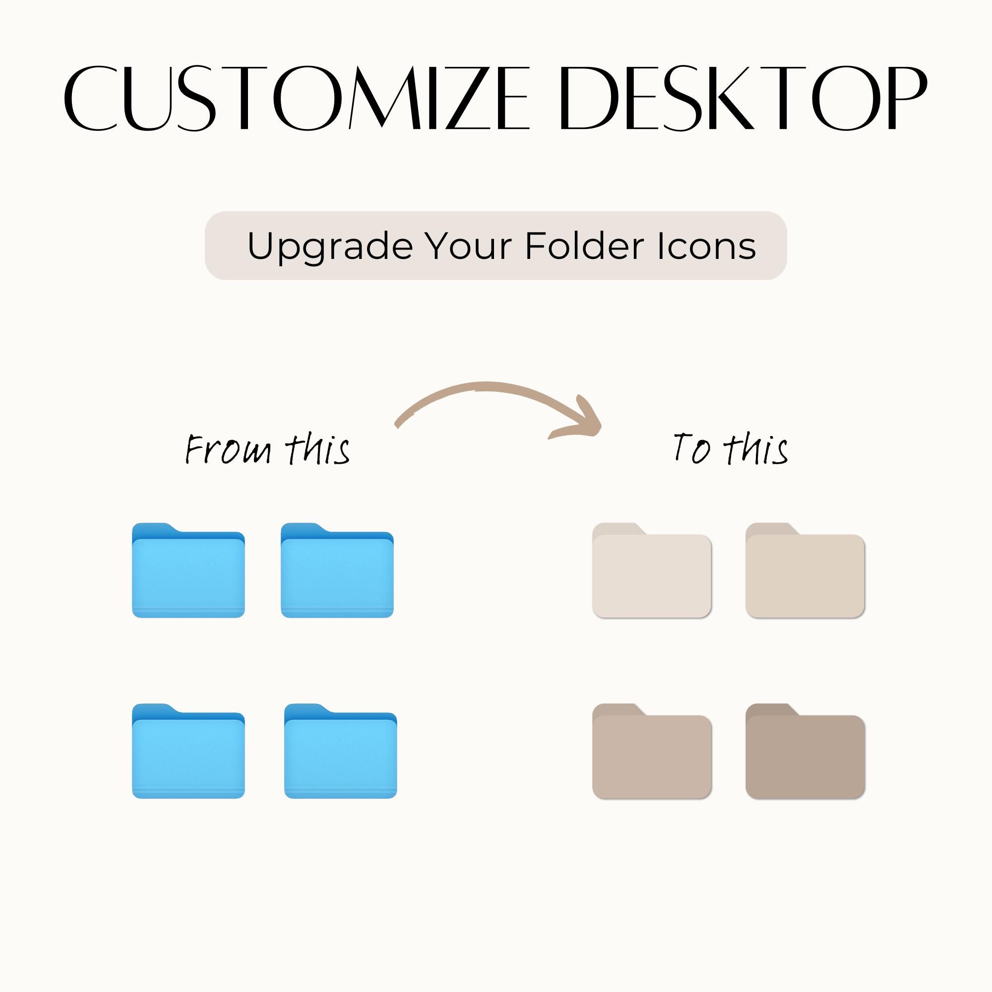25 Neutral Folder Icons With 2 Bonus Desktop Organizer Wallpapers for ...