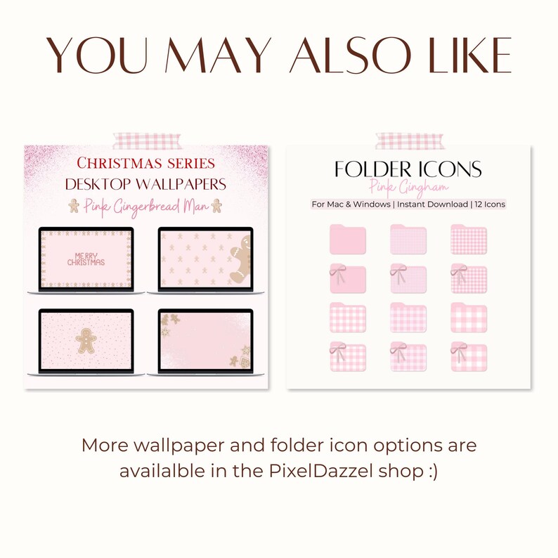 Christmas Folder Icons in Pink & Green With Organizer Wallpapers ...