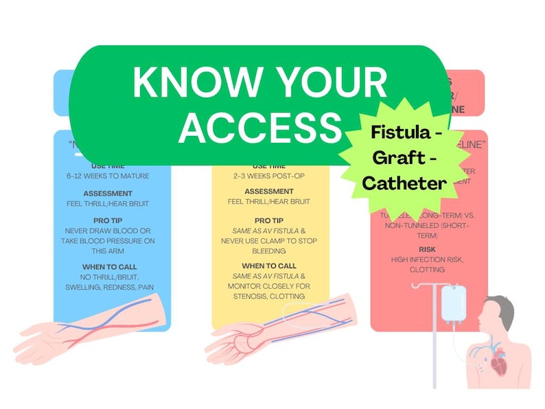 Dialysis Access Guide: AV Fistula, AV Graft, & Catheter - Nurse and ...