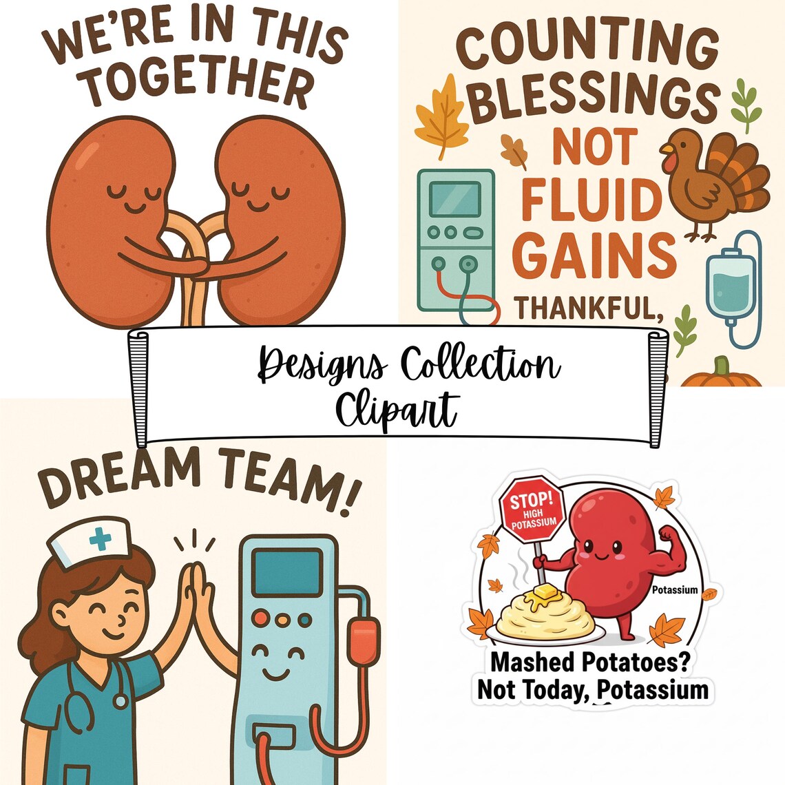 Dialysis Thanksgiving Clipart PNG Bundle (8 + 2 Bonus) - Etsy