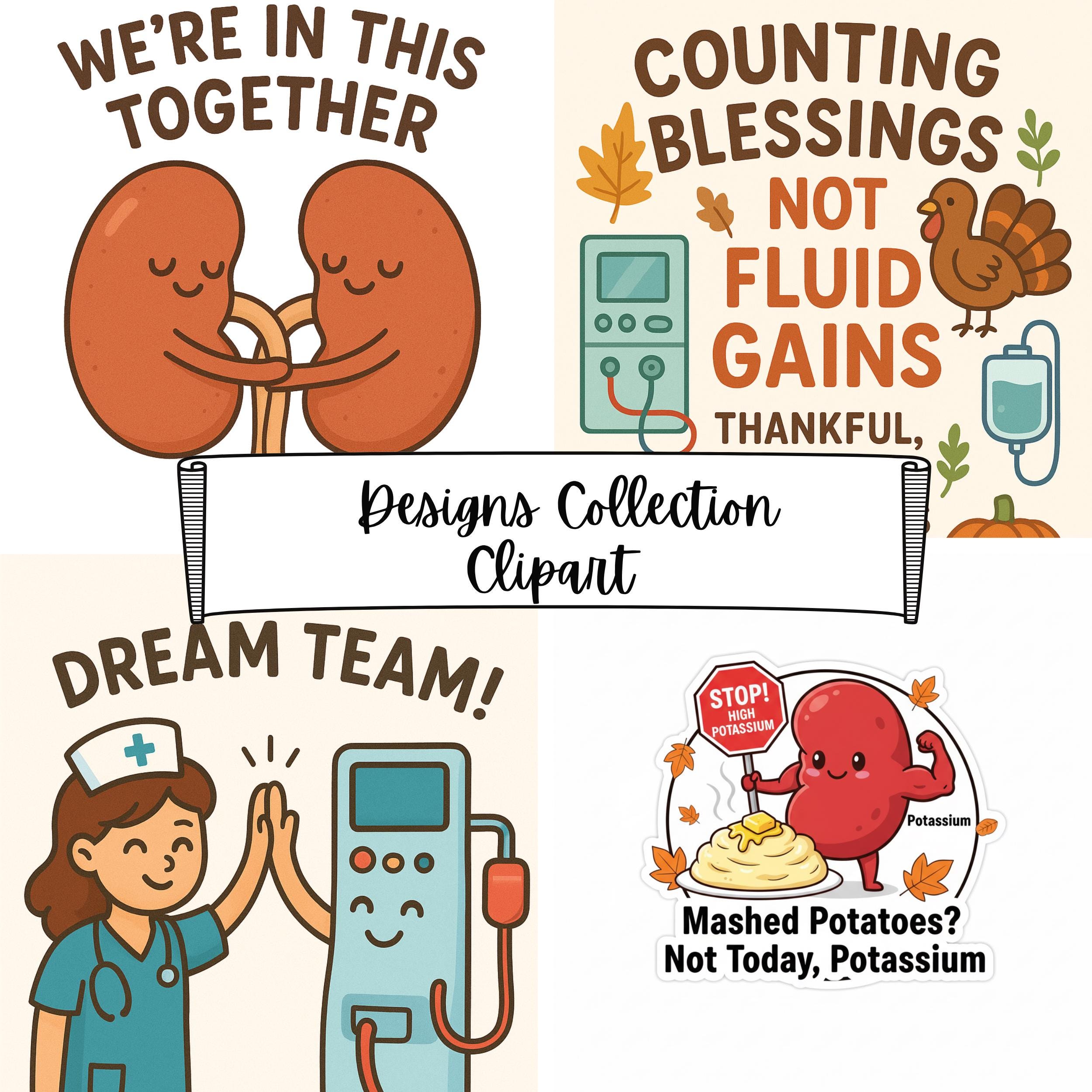 Dialysis Thanksgiving Clipart PNG Bundle (8 + 2 Bonus) - Etsy