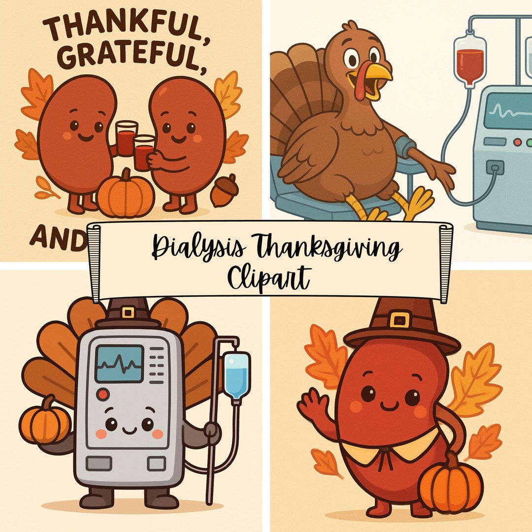 Dialysis Thanksgiving Clipart PNG Bundle (8 + 2 Bonus) - Etsy