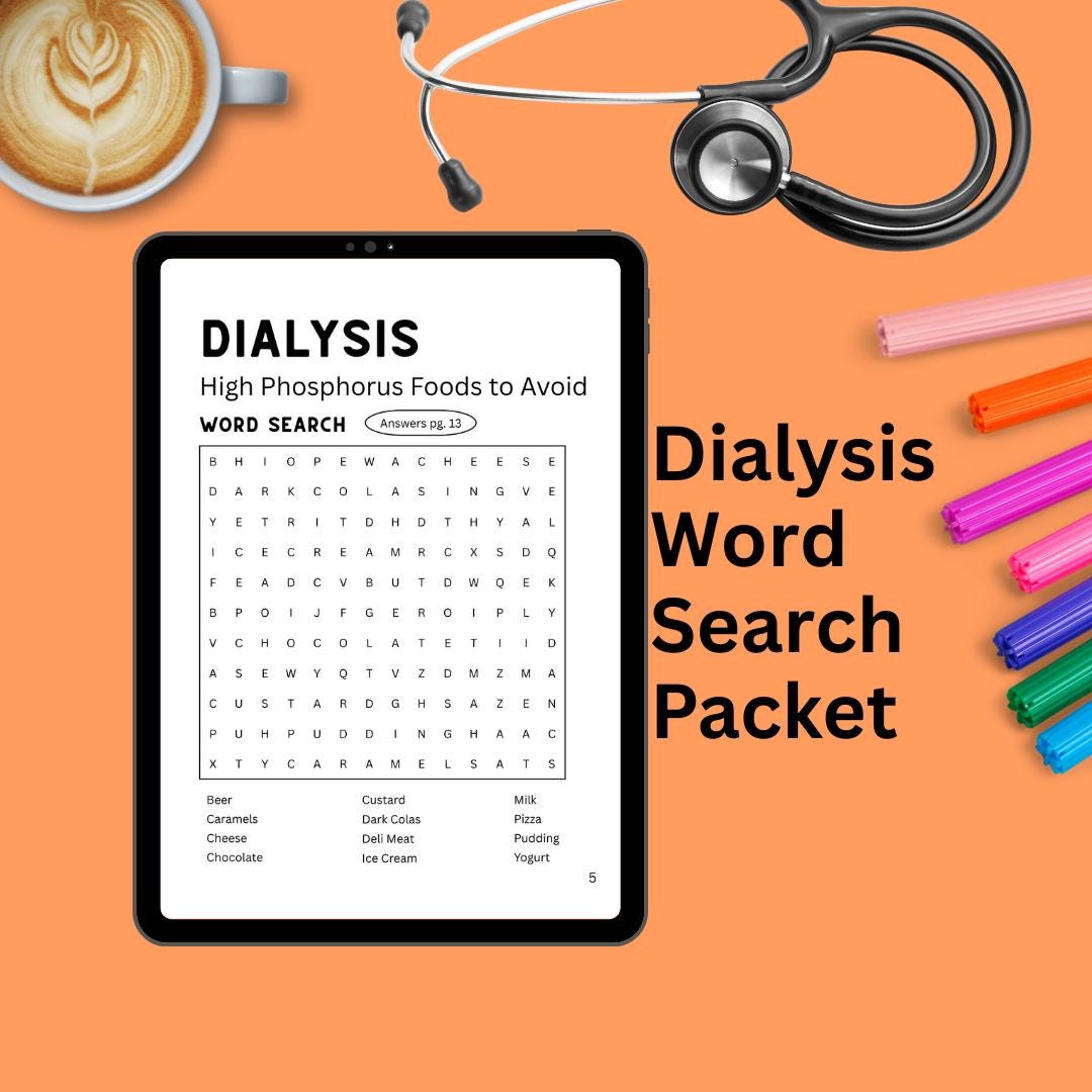 Dialysis Word Search Puzzle Packet: Nurse & Patient Education (digital ...