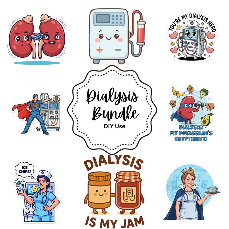 Dialysis Nurse PNG Clipart Bundle: Kidney & Machine Graphics (digital ...