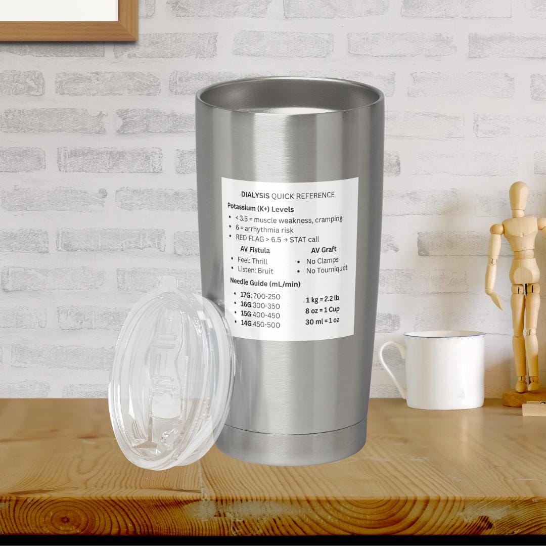 Dialysis Quick Reference Sticker: Nurse/tech Cheat Sheet - Etsy
