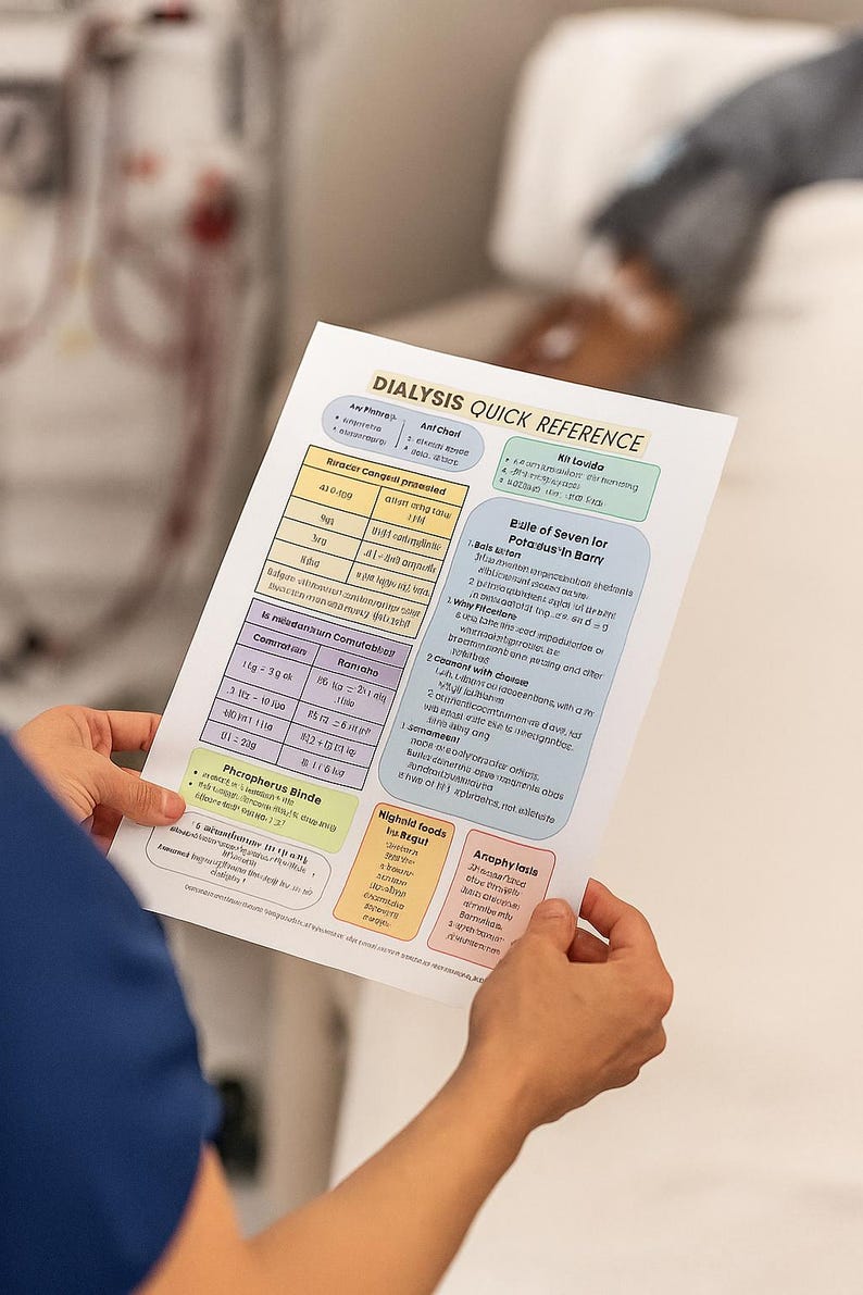 Dialysis Nurse Cheat Sheet: Lab Values, Av Fistula Facts, Quick ...