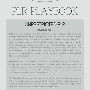 PLR Playbook Ebook/guide With Private Label Rights- (including Master Resell Rights MRR)- A Done ...
