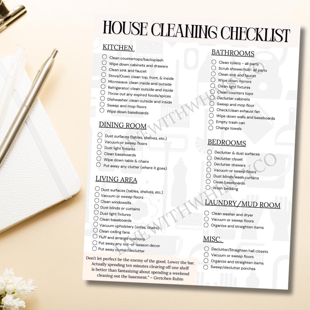 House Cleaning/chore Chart-digital DOWNLOAD - Etsy