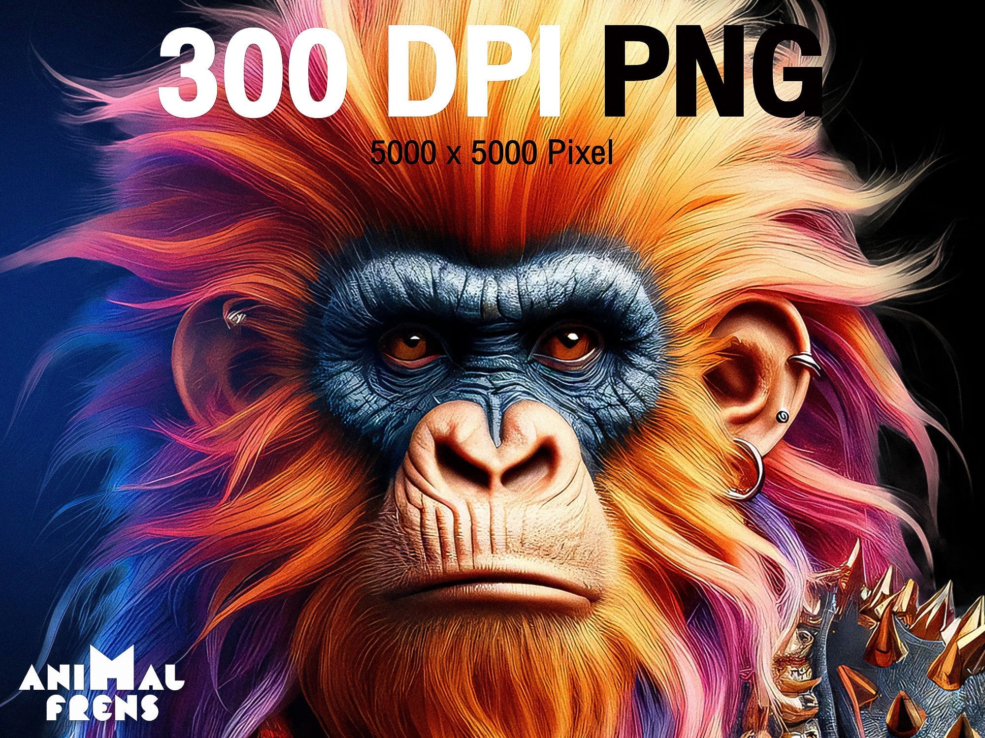 24 PNG APE the 80’s Rockers - Monkey - Clipart Bundle - Animal PNG ...