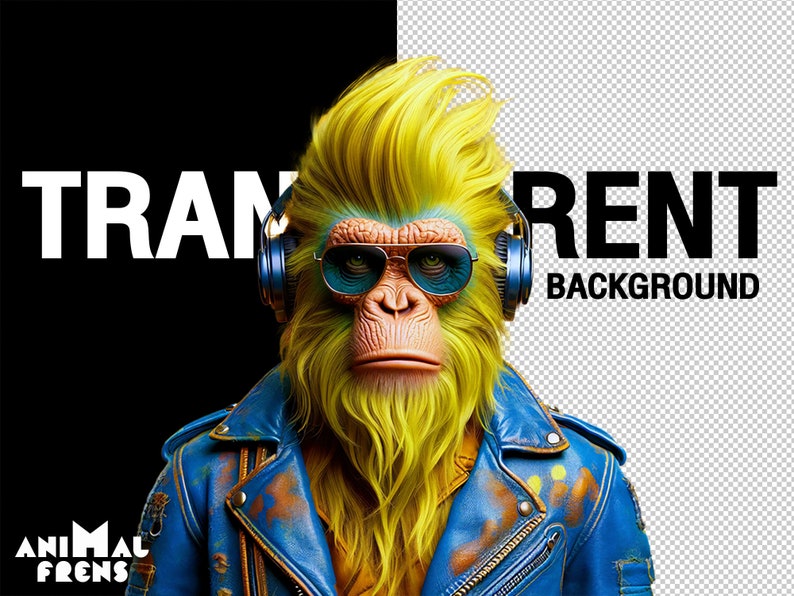 24 PNG APE the 80’s Rockers - Monkey - Clipart Bundle - Animal PNG ...