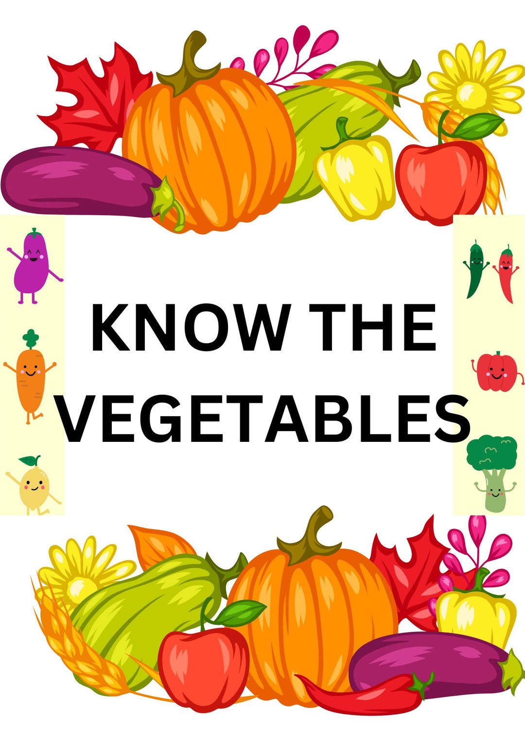 Printable Know the Vegetables - Etsy