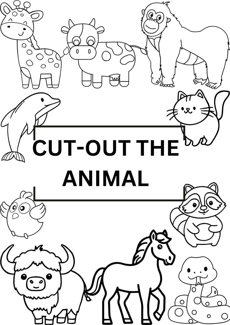 Printable Cut-out the Animal - Etsy