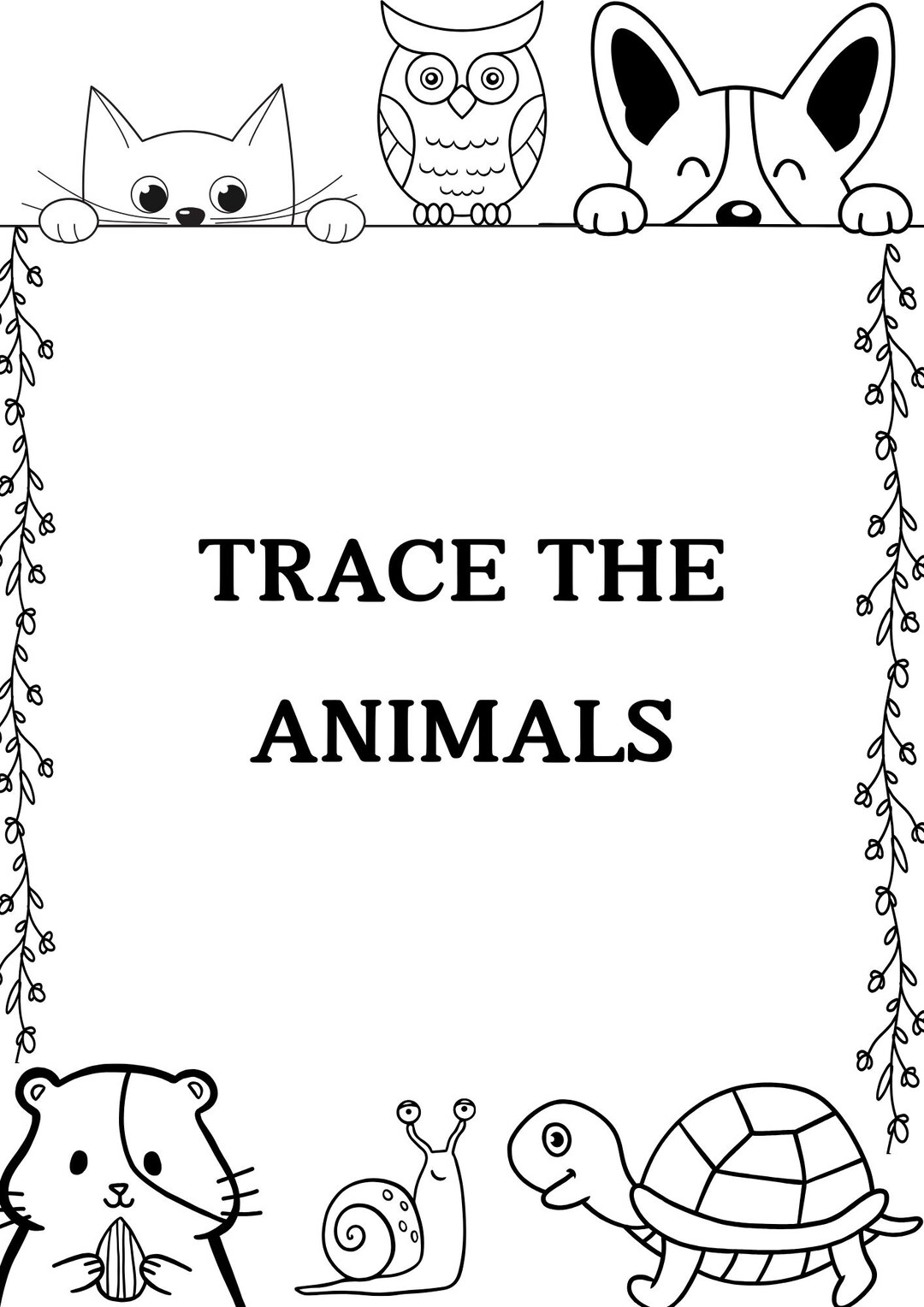 Printable Trace the Animal Pictures - Etsy
