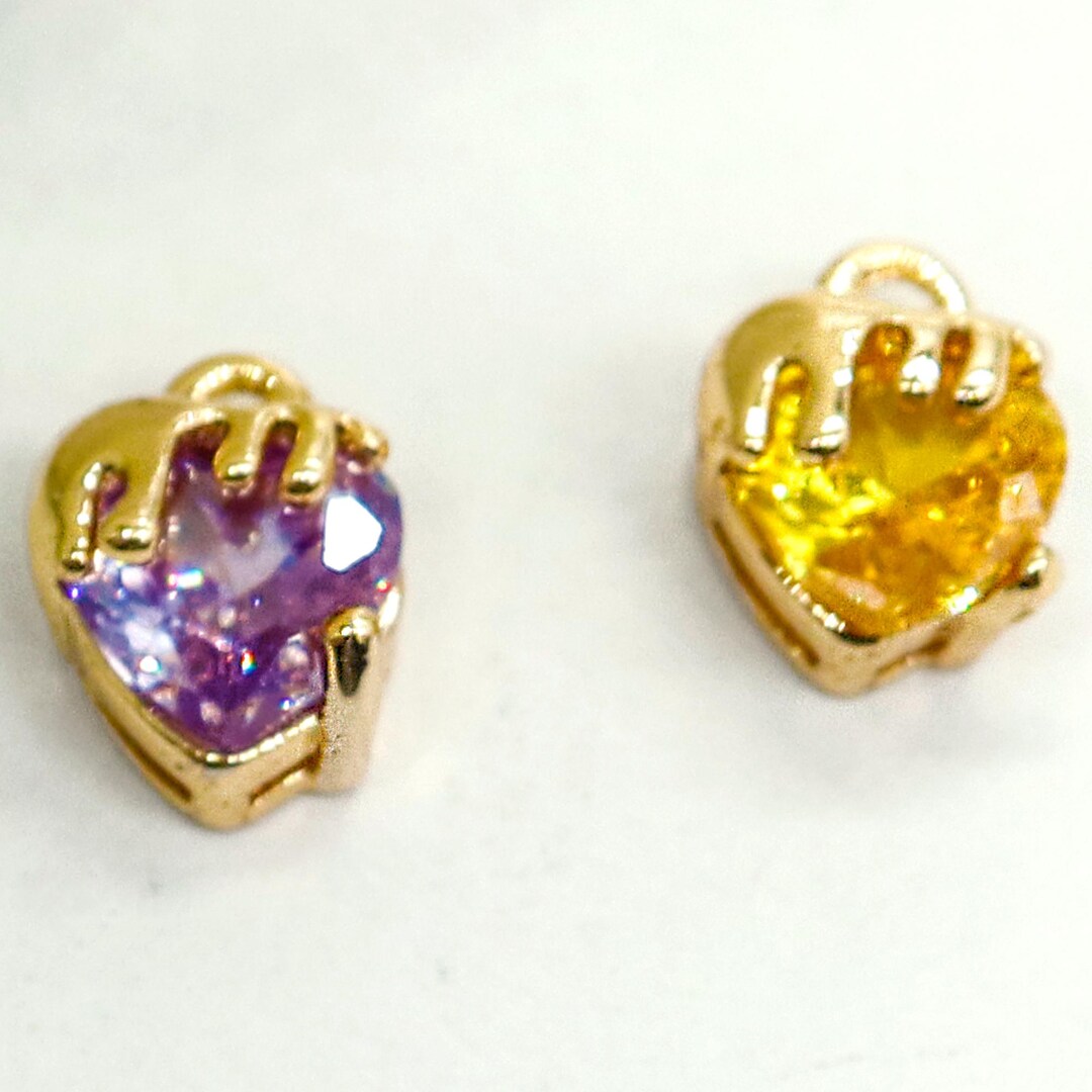 Stylish and Shiny! 14k Filled Gold Heart - Shaped Diamond - Inlaid Melt ...