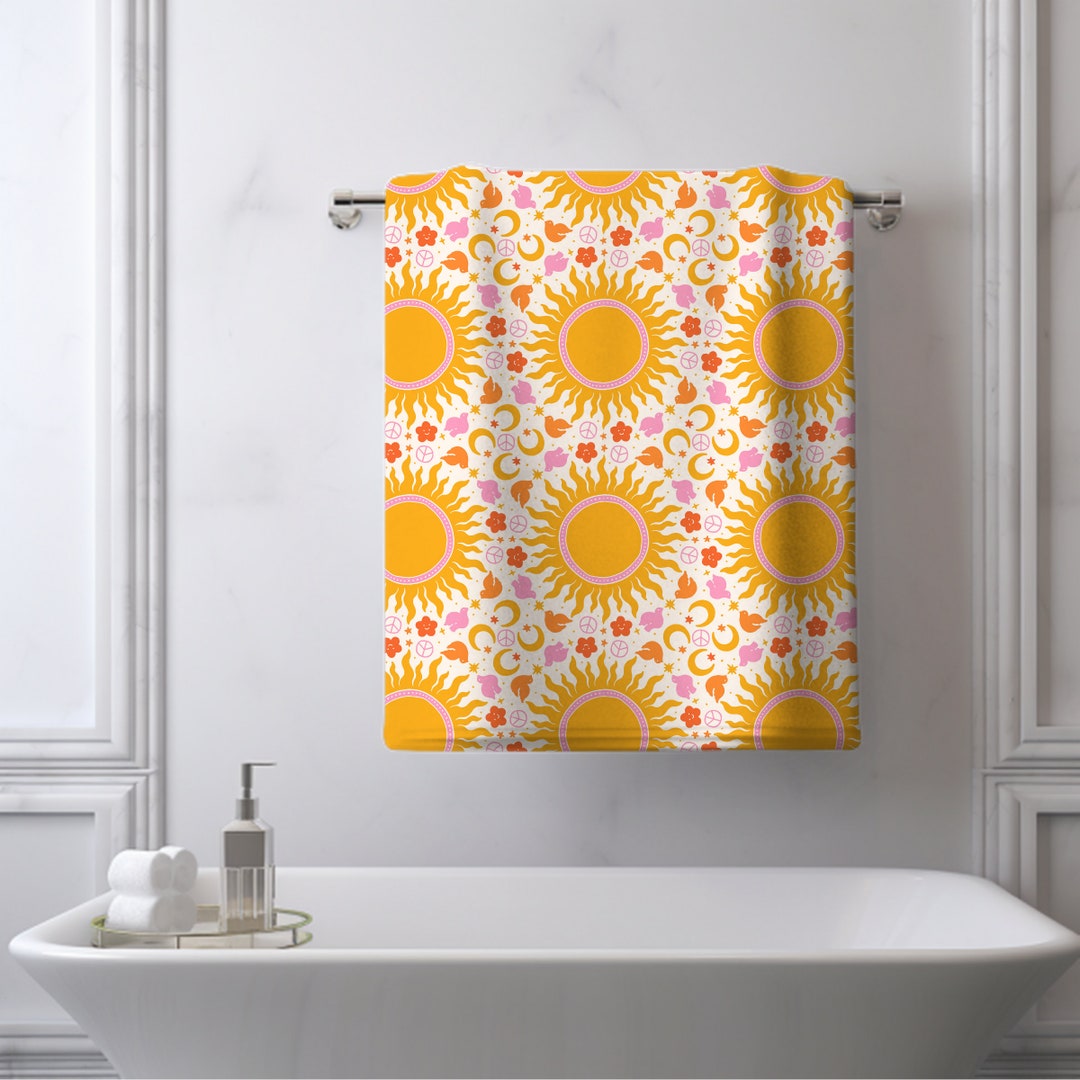 Groovy Sun Bathroom Decor shower Curtain, Towels, Bath Mats, Groovy ...