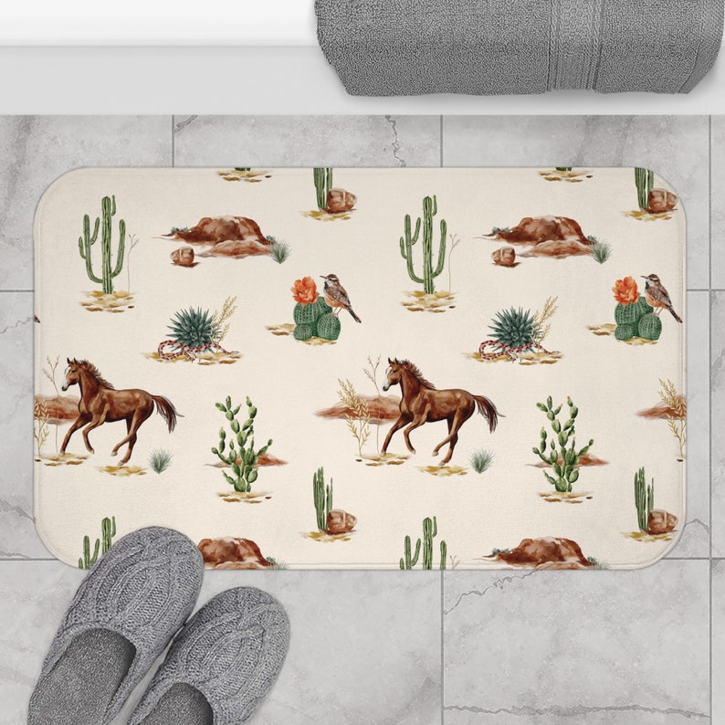 Wild West Bath Mats, Western Bathroom Rugs - Etsy