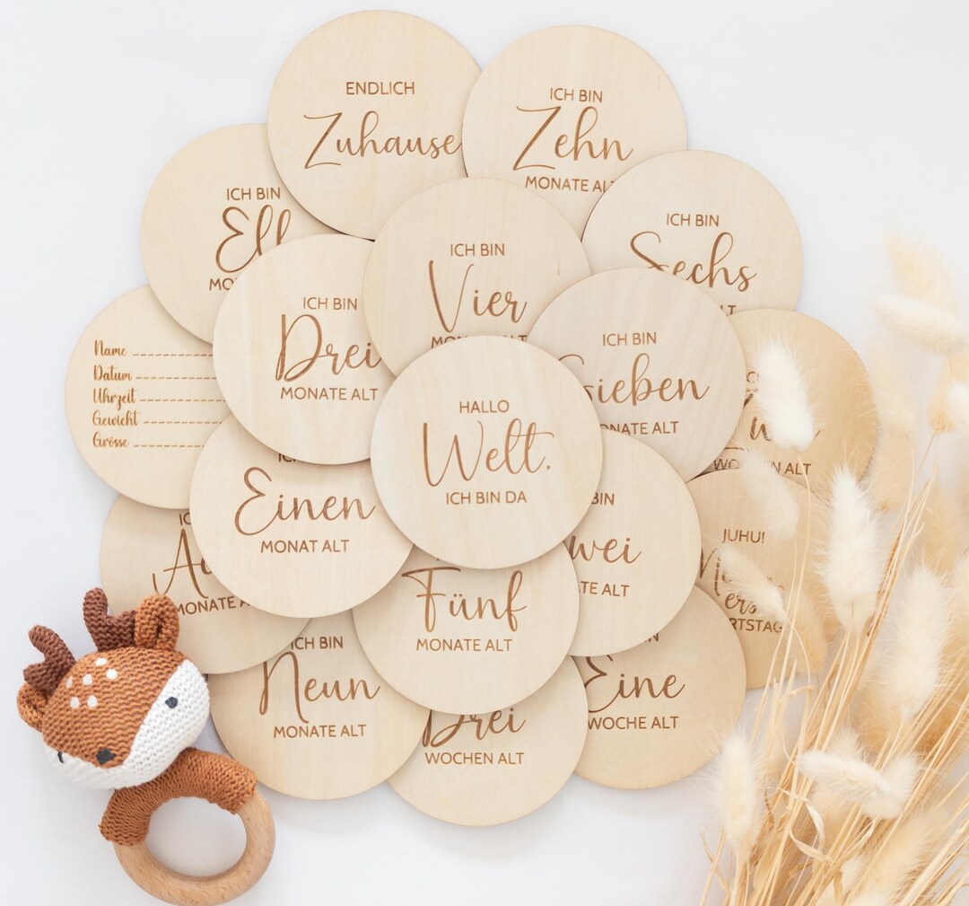 40 Sustainable Milestone Cards Baby My First Year: Gift Birth, Gift ...