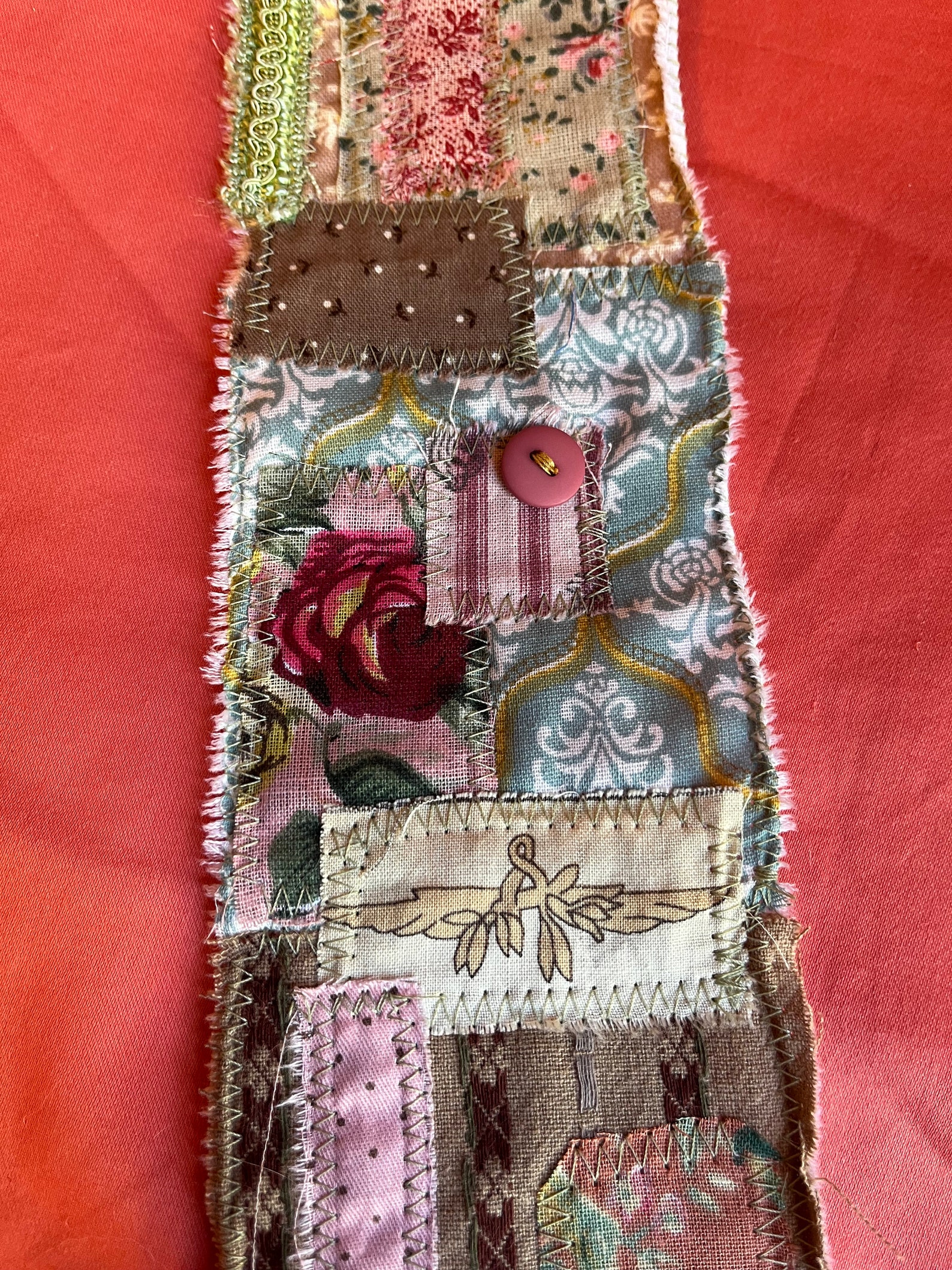 3 X 40 Fabric Snippet Roll Collage antique Wallpaper Style Prints ...