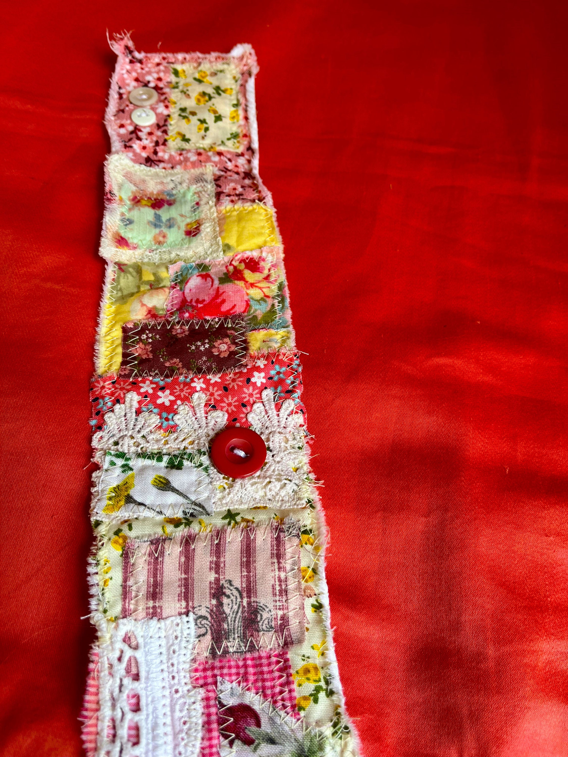 3 X 40 Fabric Snippet Roll Collage Yellow and Teaberry Pink With White ...