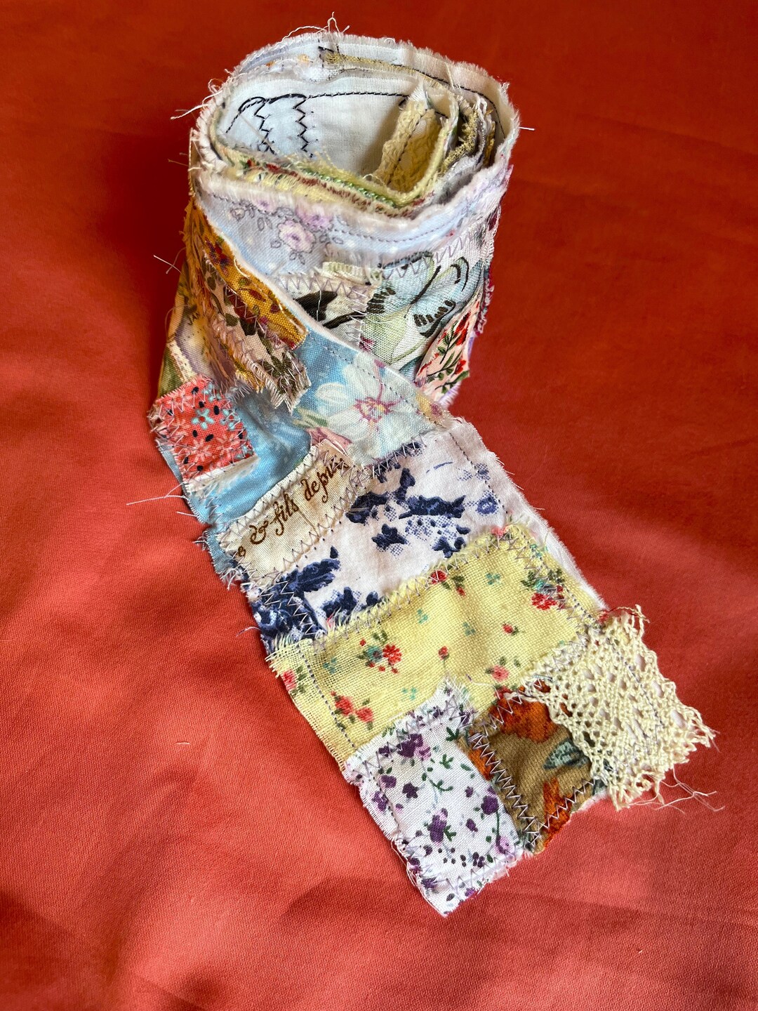 3 X 40 Fabric Snippet Roll Collage Multi Colored, Floral, Birds & a Bit ...