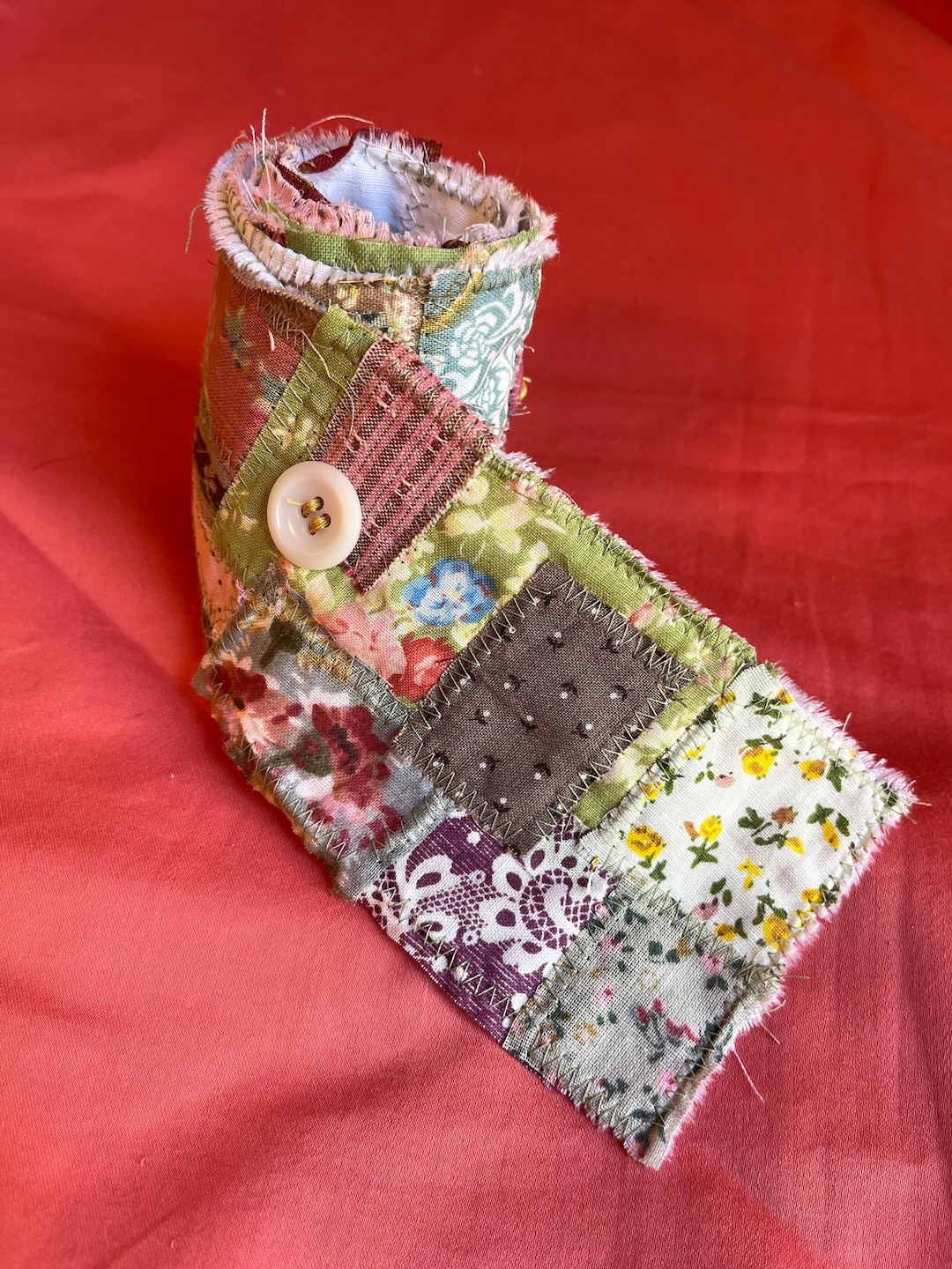 3" X 40" Fabric Snippet Roll Collage-- "antique Wallpaper" Style Prints ...