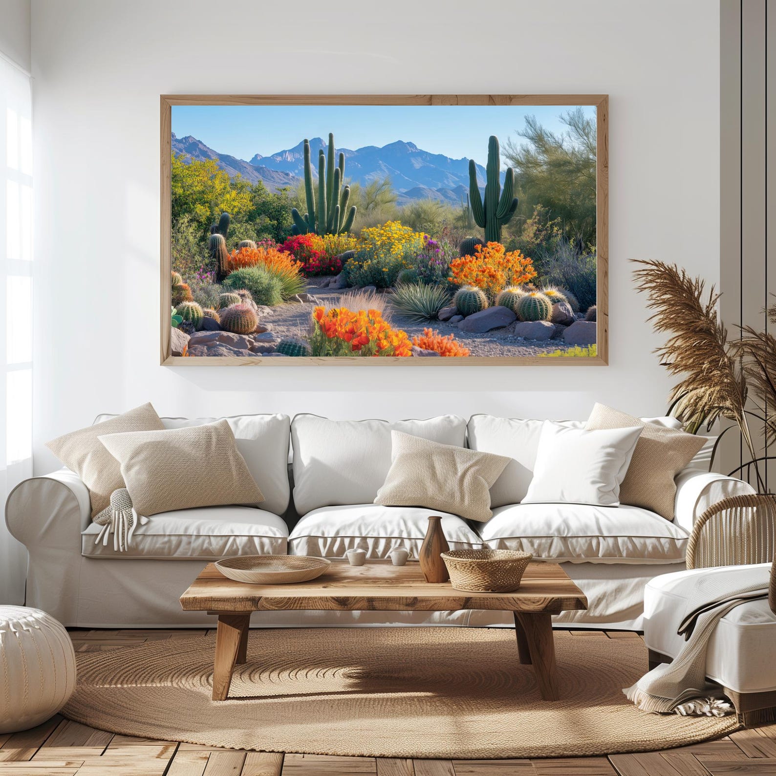 Digital Art, Flowery Desert Vista, Colorful Desert Flowers, Southwest ...