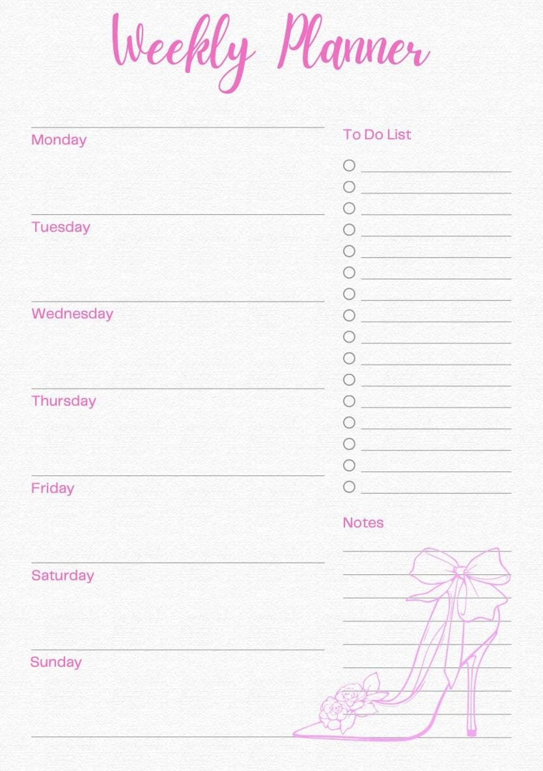 Printable Weekly Journal Planner Pages - Etsy