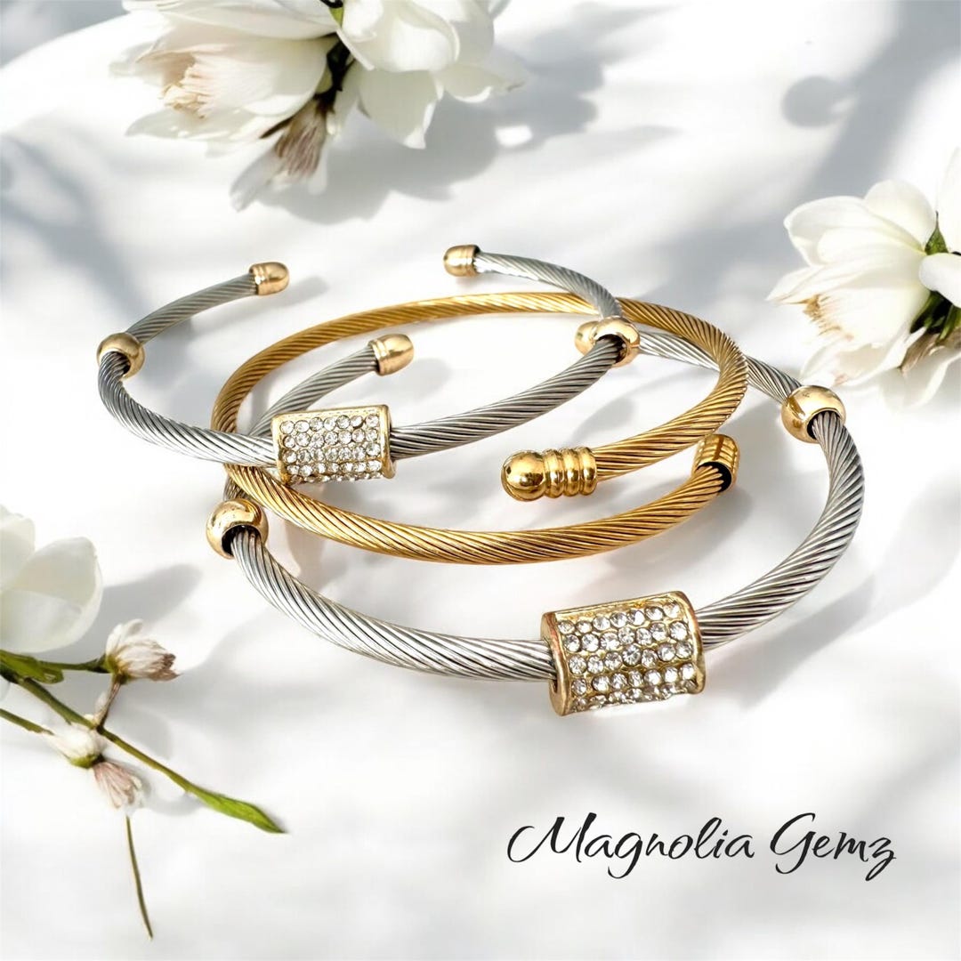 Gold, Silver and Rose Gold Bangles - Etsy