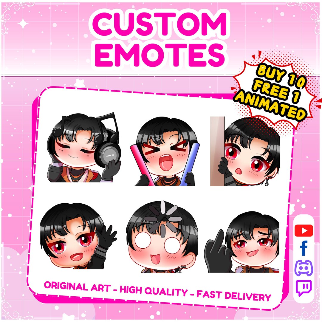 Custom Animated Twitch & Kick Emotes | Chibi Anime Style Gifs | Sub ...
