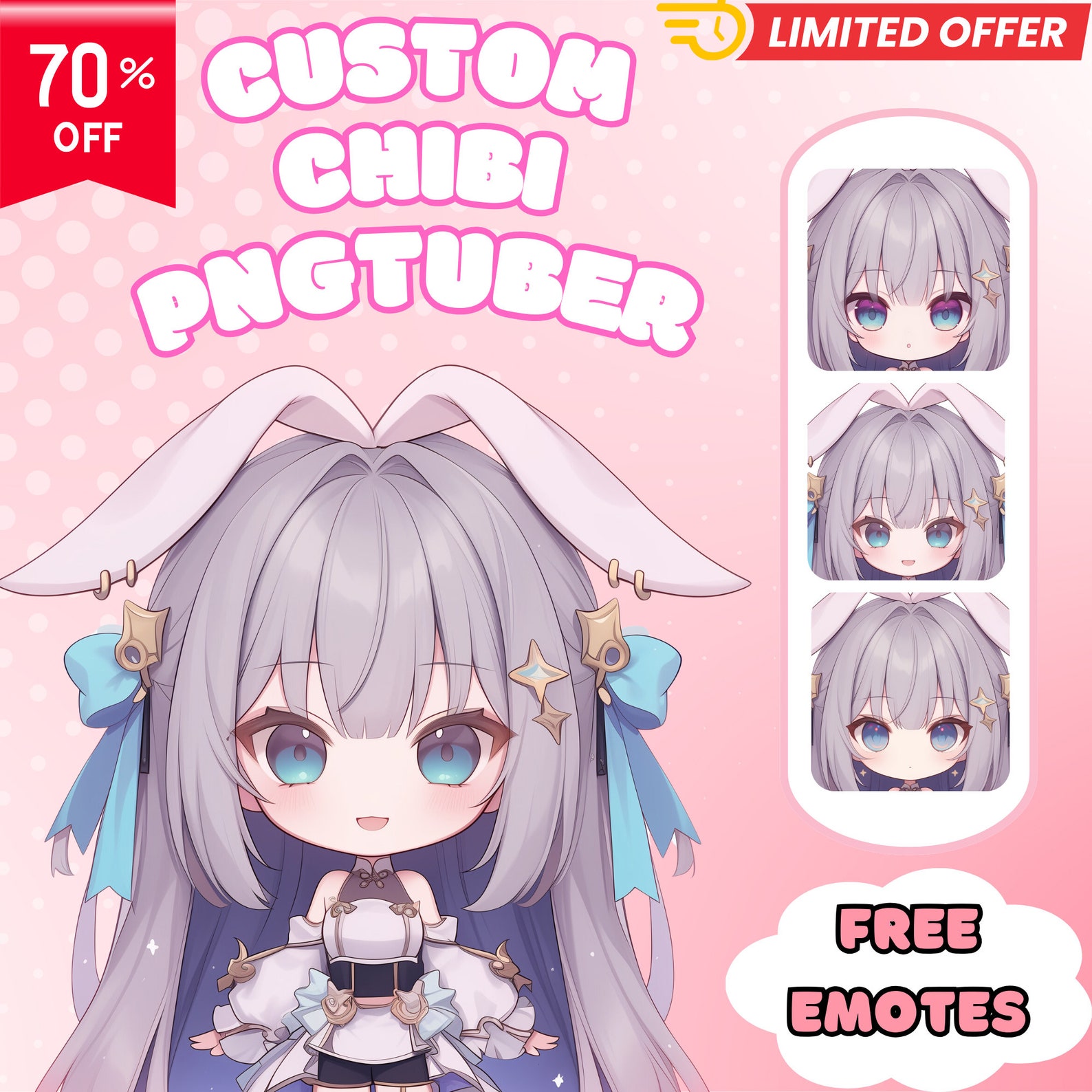 CUSTOM CHIBI PNGTUBER, Cute Chibi Pngtuber, Chibi Pngtuber Model, Chibi ...