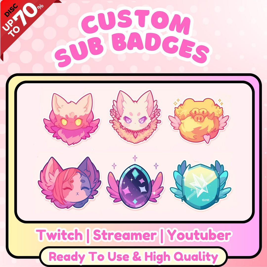 Custom Sub Badges Sub Badges Cute Twitch Sub Badges Twitch Bit Badges ...
