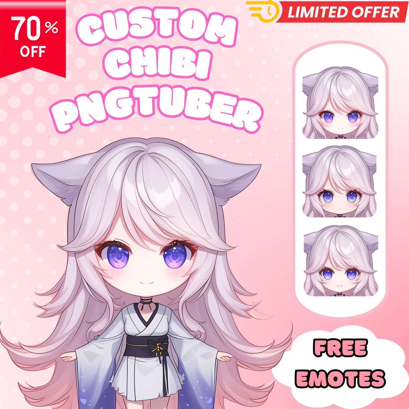 CUSTOM CHIBI PNGTUBER, Cute Chibi Pngtuber, Chibi Pngtuber Model, Chibi ...