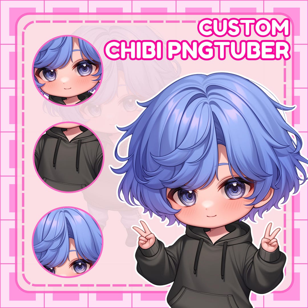 Custom Chibi Pngtuber, Pngtuber Model, Pngtuber Commission, Chibi ...
