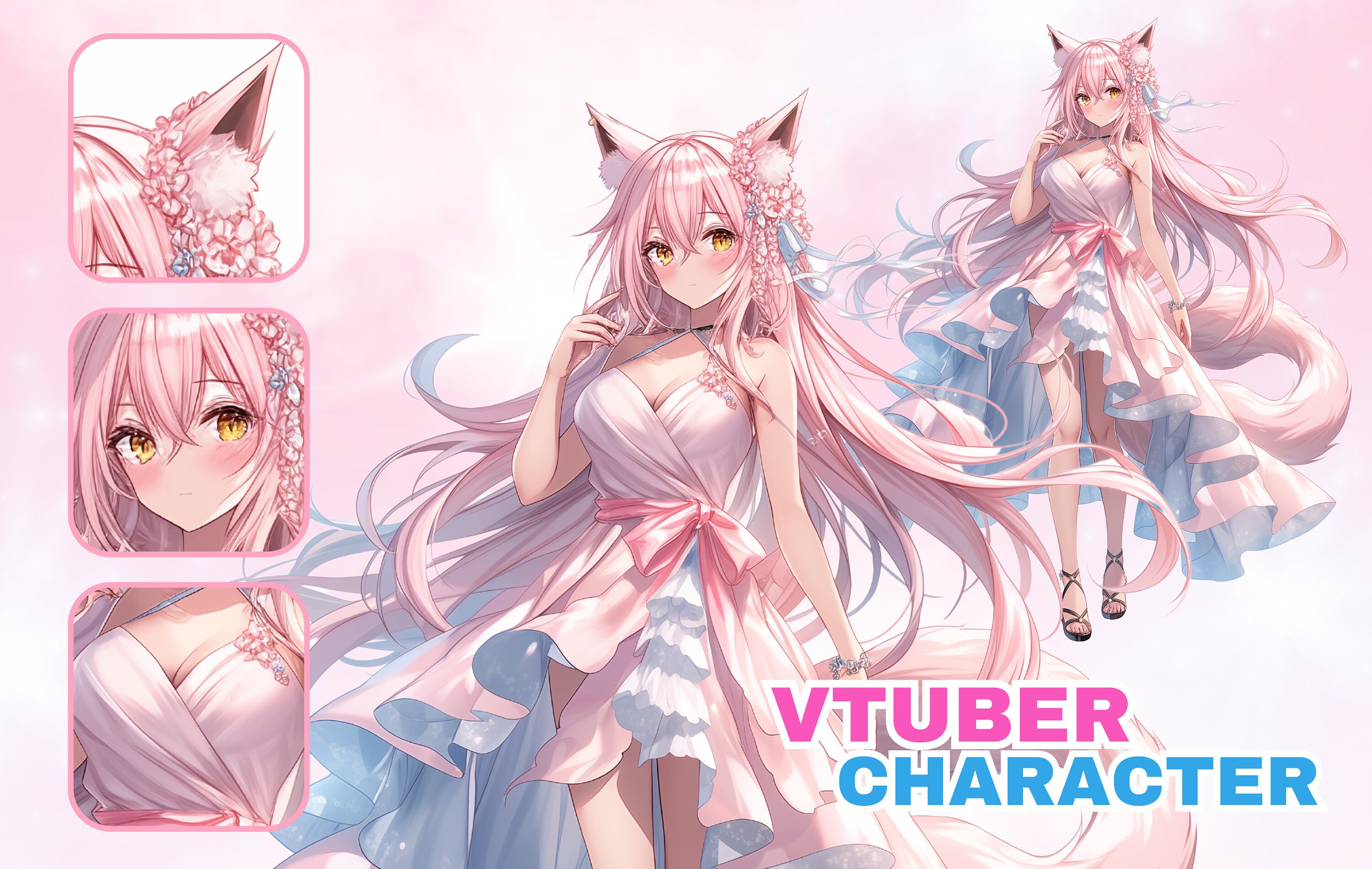 Modelo Vtuber personalizado para uso comercial, Modelo Vtuber 2D en vivo, Modelo Vtuber, Activos ...