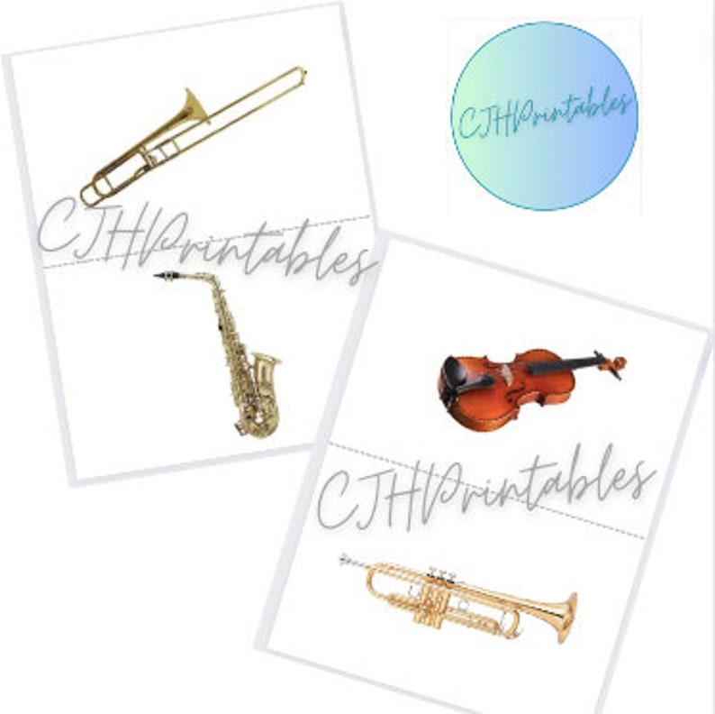 Printable Instrument Cards- 2 per Page - Etsy